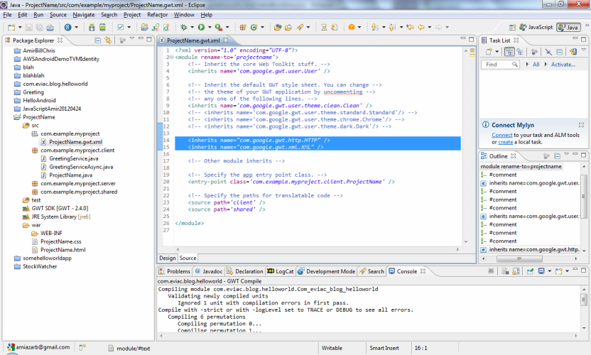 How to Retrieve an XML document from a remote server using Google Web Toolkit (GWT) and display ...